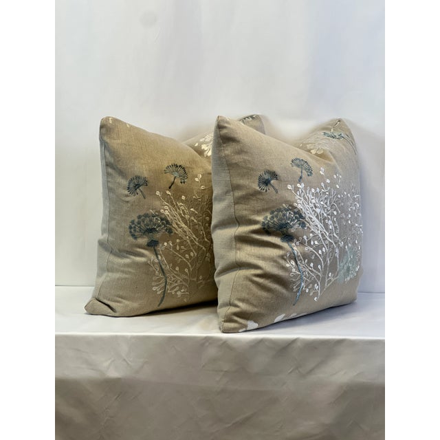 Nobilis Echappee Belle Square Feather/Down Pillows - a Pair | Chairish