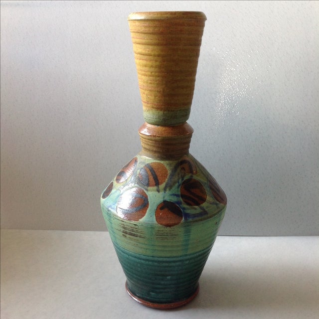 French Modern Art Studio Pottery Vase | Chairish