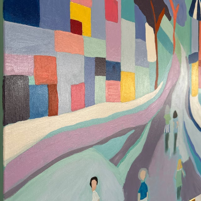 Original Abstract Street Scene Painting | Chairish