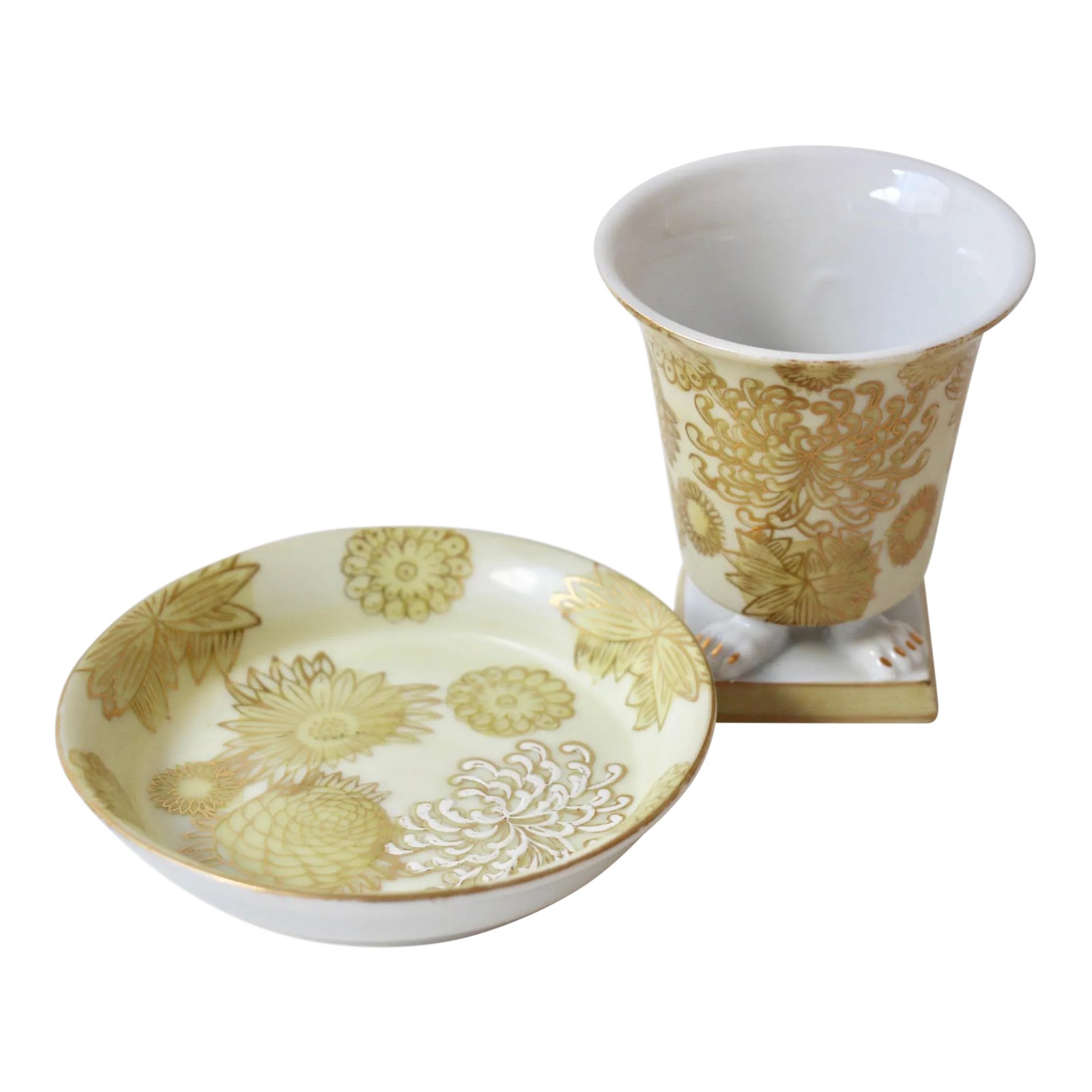 Porcelain Smoking Set - 2 Pieces | Chairish