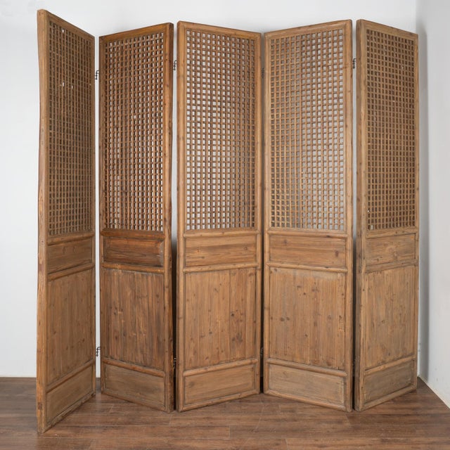 Set of Five Panel Folding Screen Room Divider, China Circa 1860-80 ...