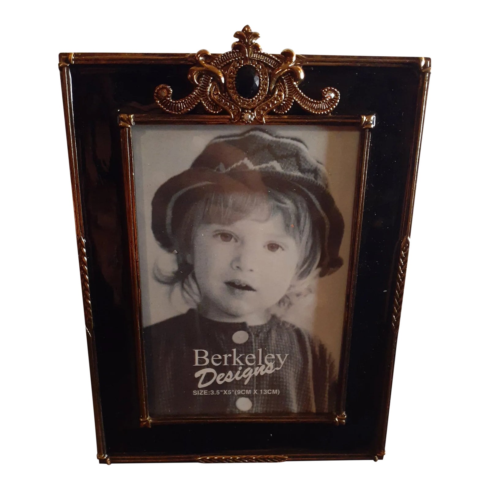 Gorgeous New Berkeley Designs Black Enamel Photo Frame | Chairish