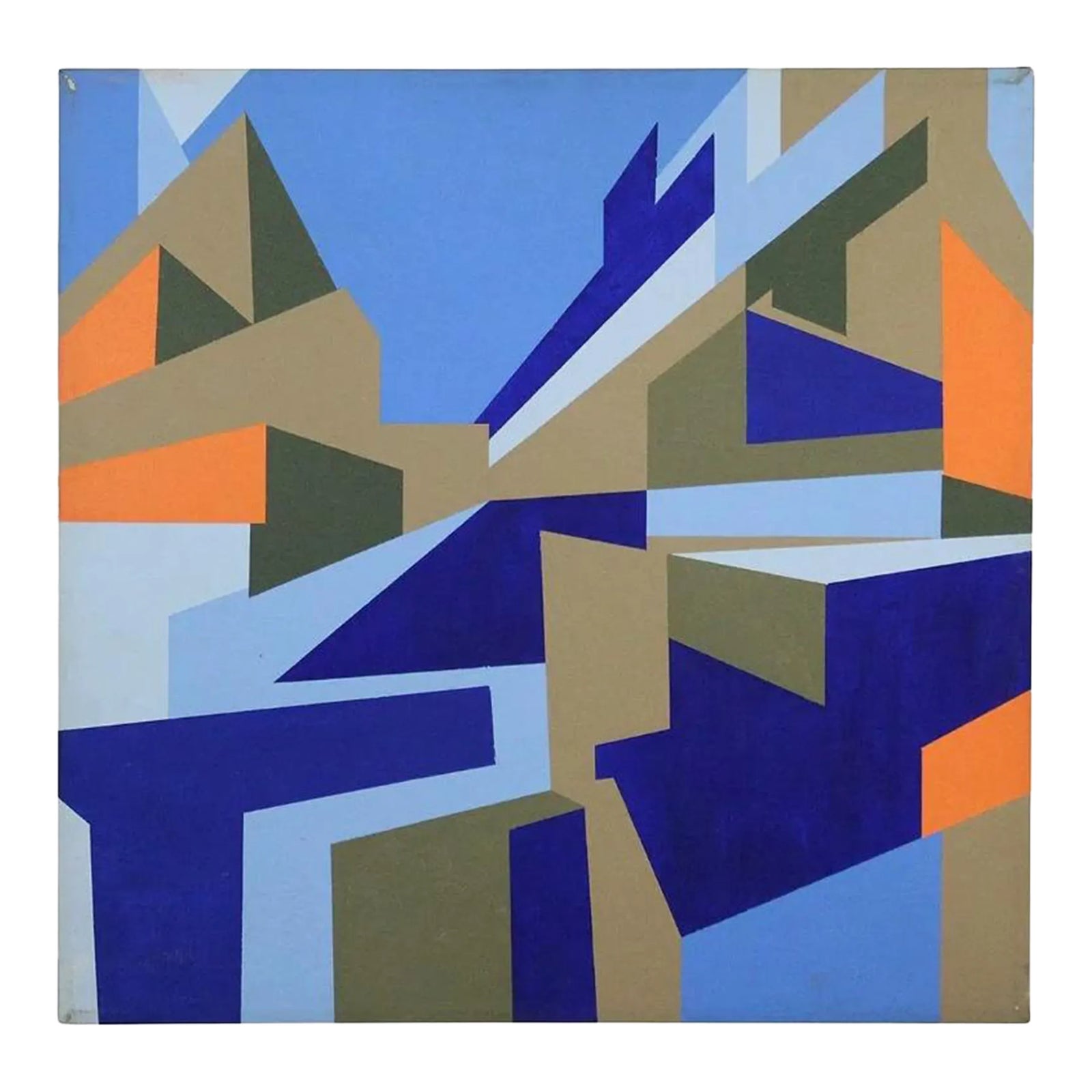 1970s Hard-Edge Abstract Acrylic by Nick Luttinger | Chairish