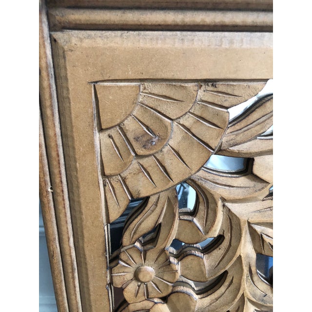 1960s Triptych Carved Wood Mirrored Wall Panels- Set of 3 | Chairish