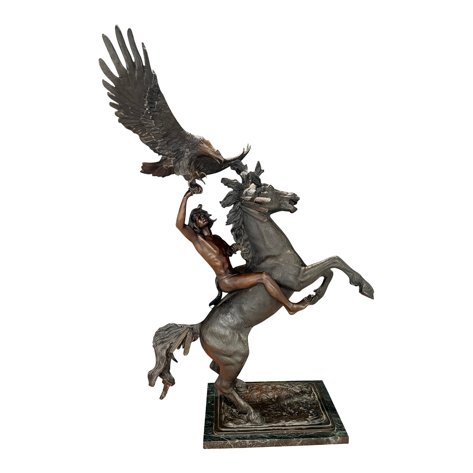 1980s Large American Western Bronze Sculpture By Stan Johnson | Chairish