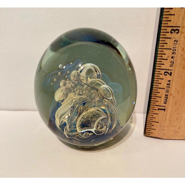 1980s Robert Eickholt Signed Art Glass Paperweight | Chairish