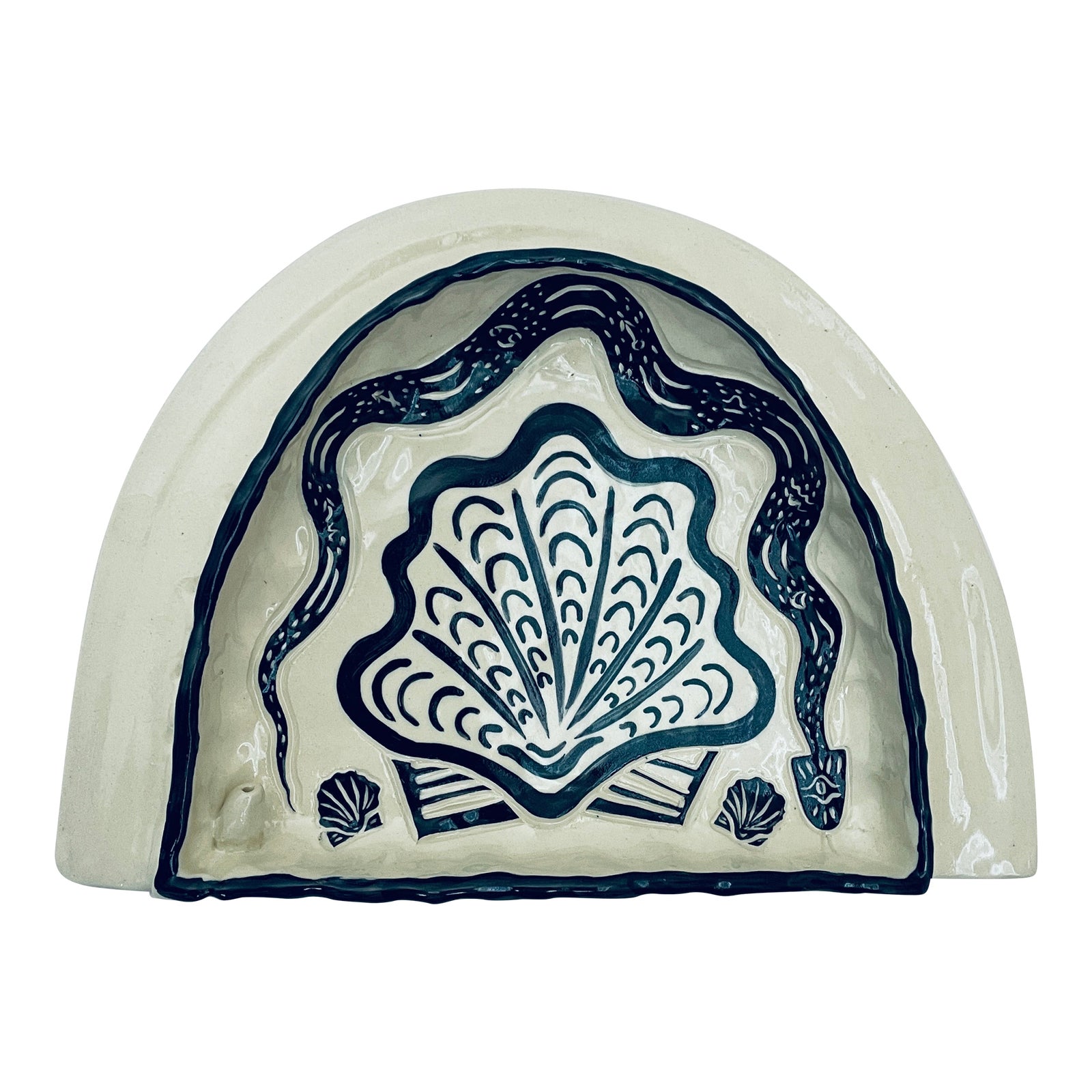 Serpent and Shell Altar Clamshell/ Shell Wall Hanging Ceramic Sea Witch ...