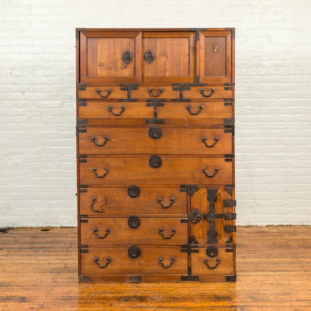 Japanese Meiji Period 19th Century Tansu Chest with Sliding Panels and ...