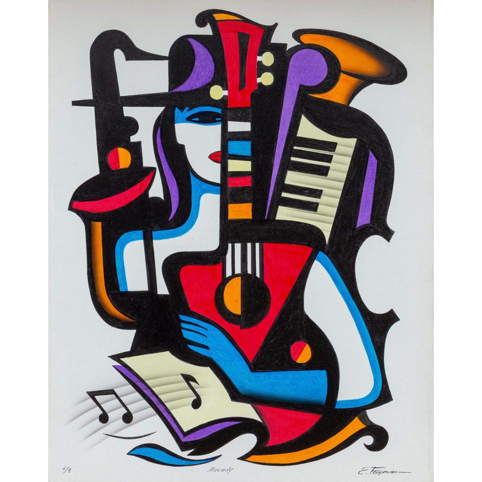 Melody II, Erik Freyman Acrylic and Airbrush on Canvas, Signed and ...