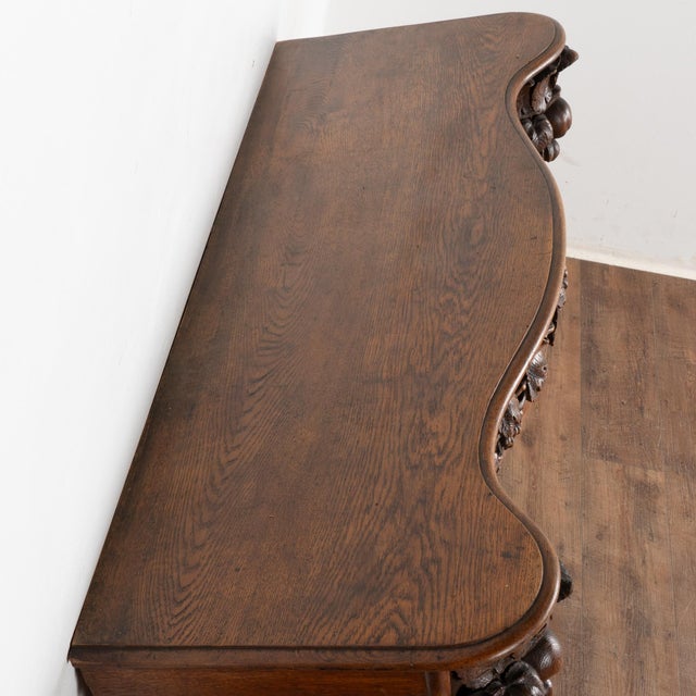 Oak Hunt Console With Carved Game and Grapes, Denmark Circa 1860 | Chairish