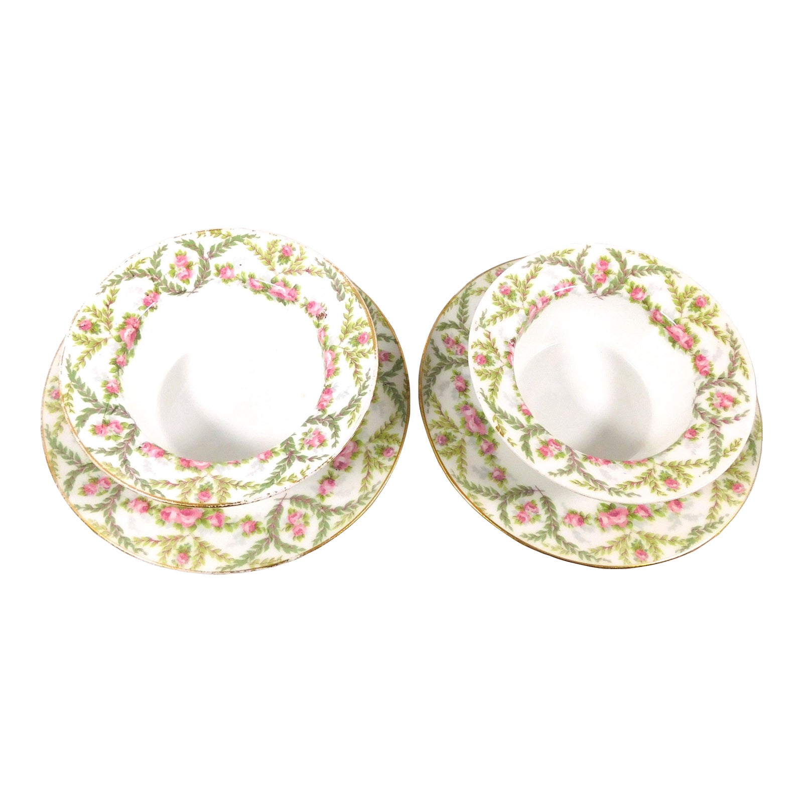 Late 18th Century Jean Pouyat Limoges Ramekin Dishes and Underplates- 4 ...