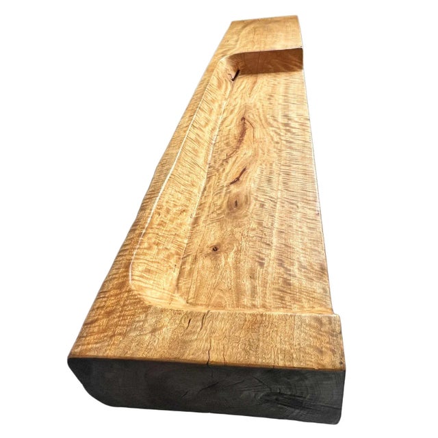 Black & Tan Dono Modern Slab Bench | Chairish