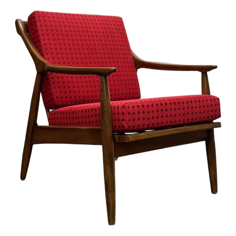 Vintage Red Paoli Lounge Chair | Chairish