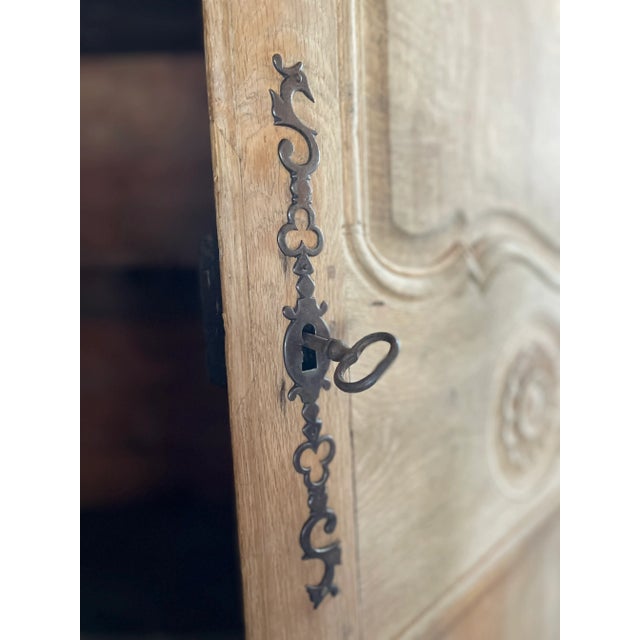 19th Century French Bleached Oak Armoire | Chairish