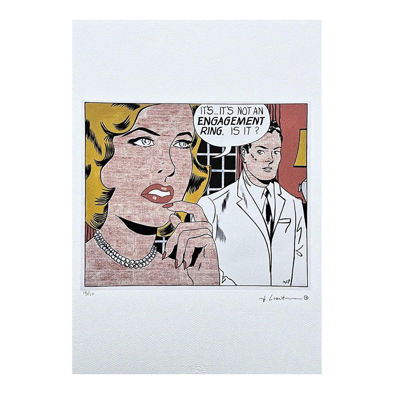 After Roy Lichtenstein, "Engagement Ring", 1990s, Silk-Screen | Chairish