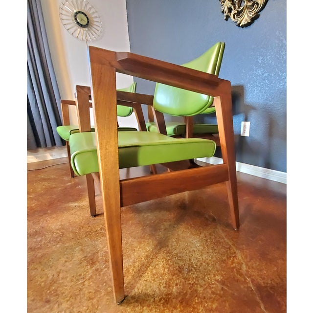 Mid Century Modern Gunlocke Walnut Armchairs - Set of 3 | Chairish