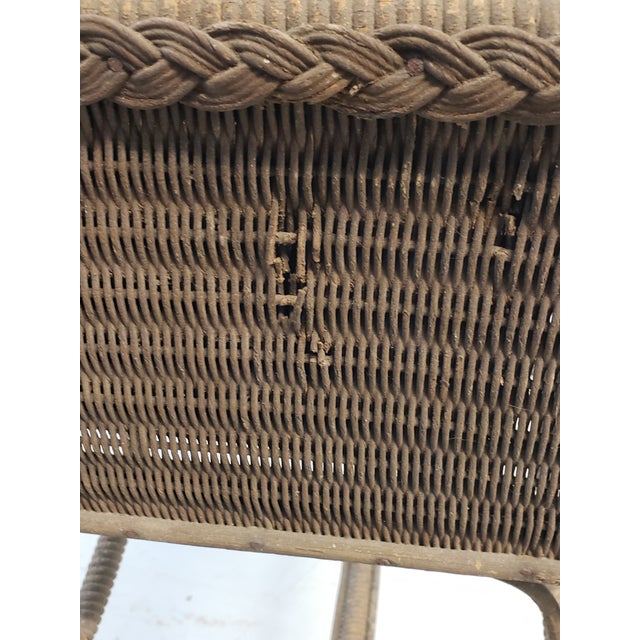 Antique 1900s Victorian Wicker Plant Stand Planter With Liner | Chairish