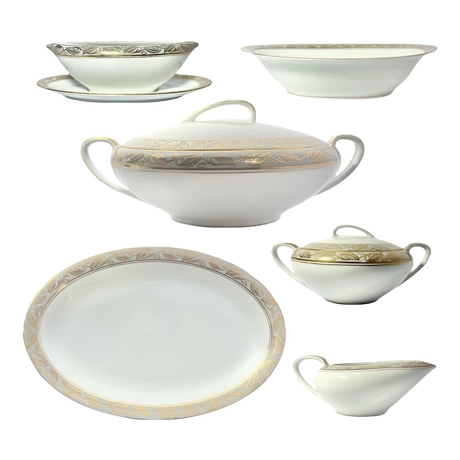 1950s Noritake “Greta” 6-Piece Bone China Serving Hostess Dinnerware ...