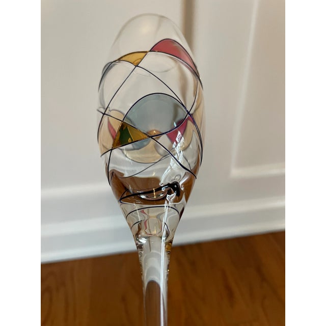 Early 21st Century Milano Crystal Champagne Flutes- Set of 4 | Chairish