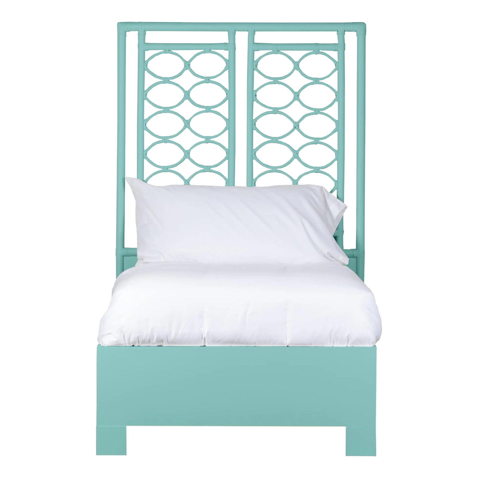 Infinity Platform Bed Twin Extra Long, Turquoise | Chairish