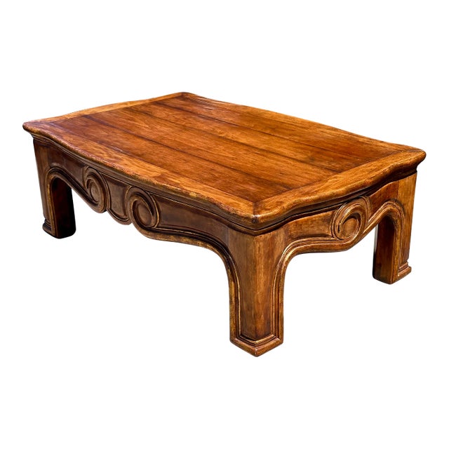 Large Gregorius Pineo Rustic European Coffee Cocktail Table | Chairish