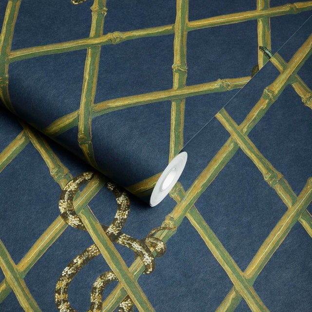 Khasia Wallpaper - Midnight, Sample | Chairish