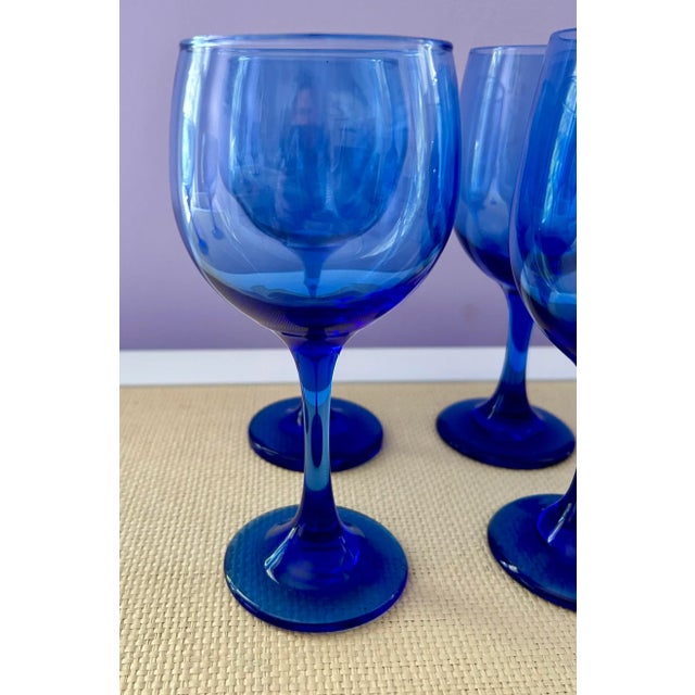 Late 20th Century Libbey Cobalt Blue Stemmed Glasses - Set of 8 | Chairish