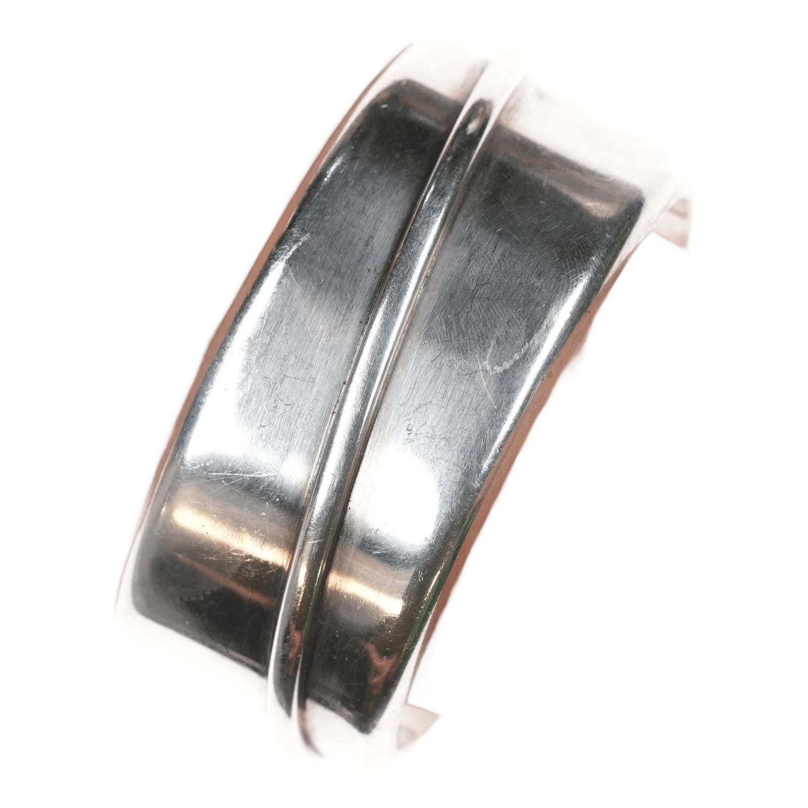 6.25" Ray Scott Navajo Silver modernist cuff bracelet | Chairish