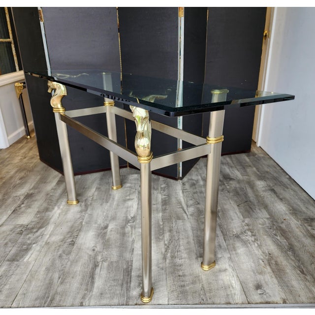 1970s Maison Jansen Style Vintage Brass and Brushed Steel Impala Head ...