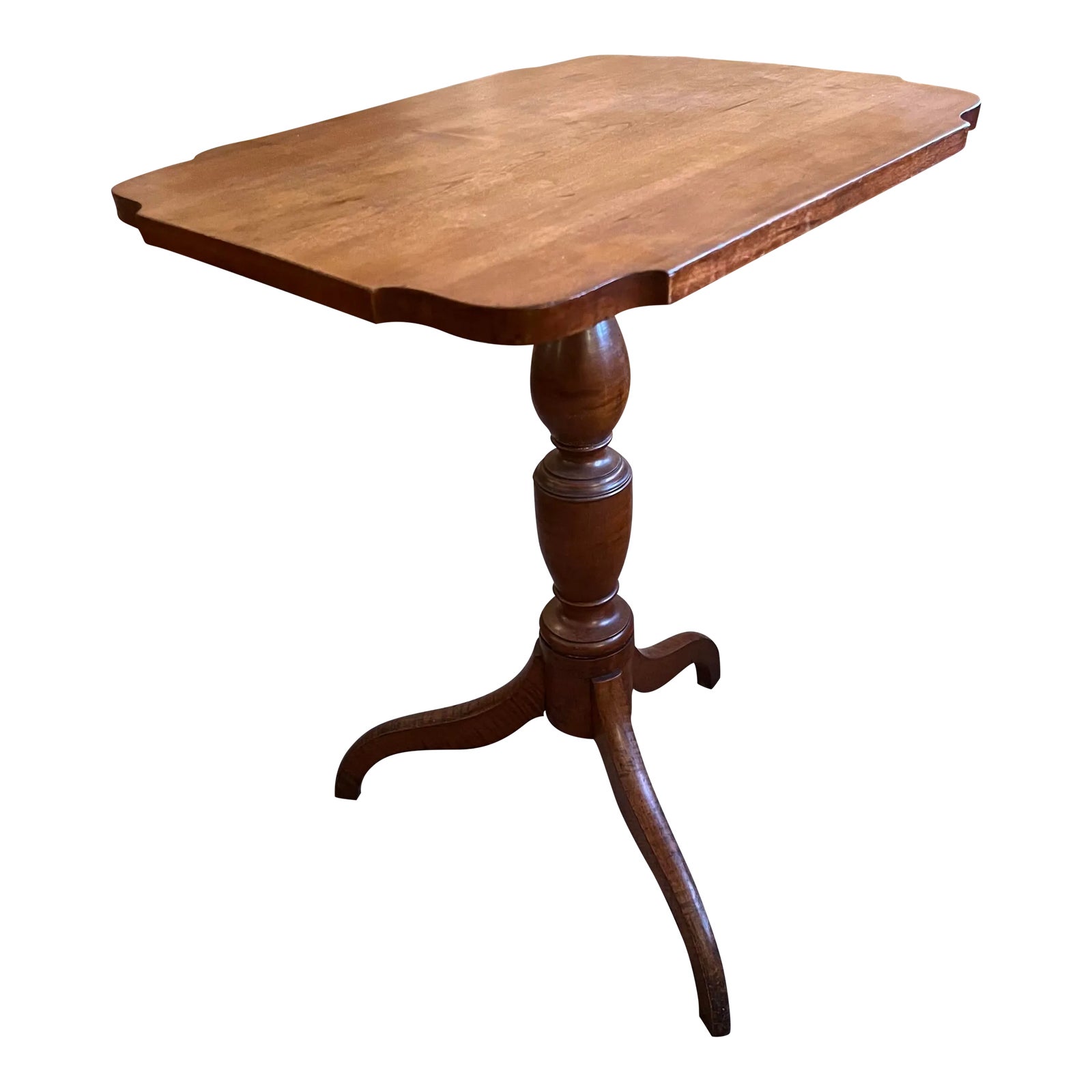Late 19th Century Antique American Maple Candle Stand | Chairish