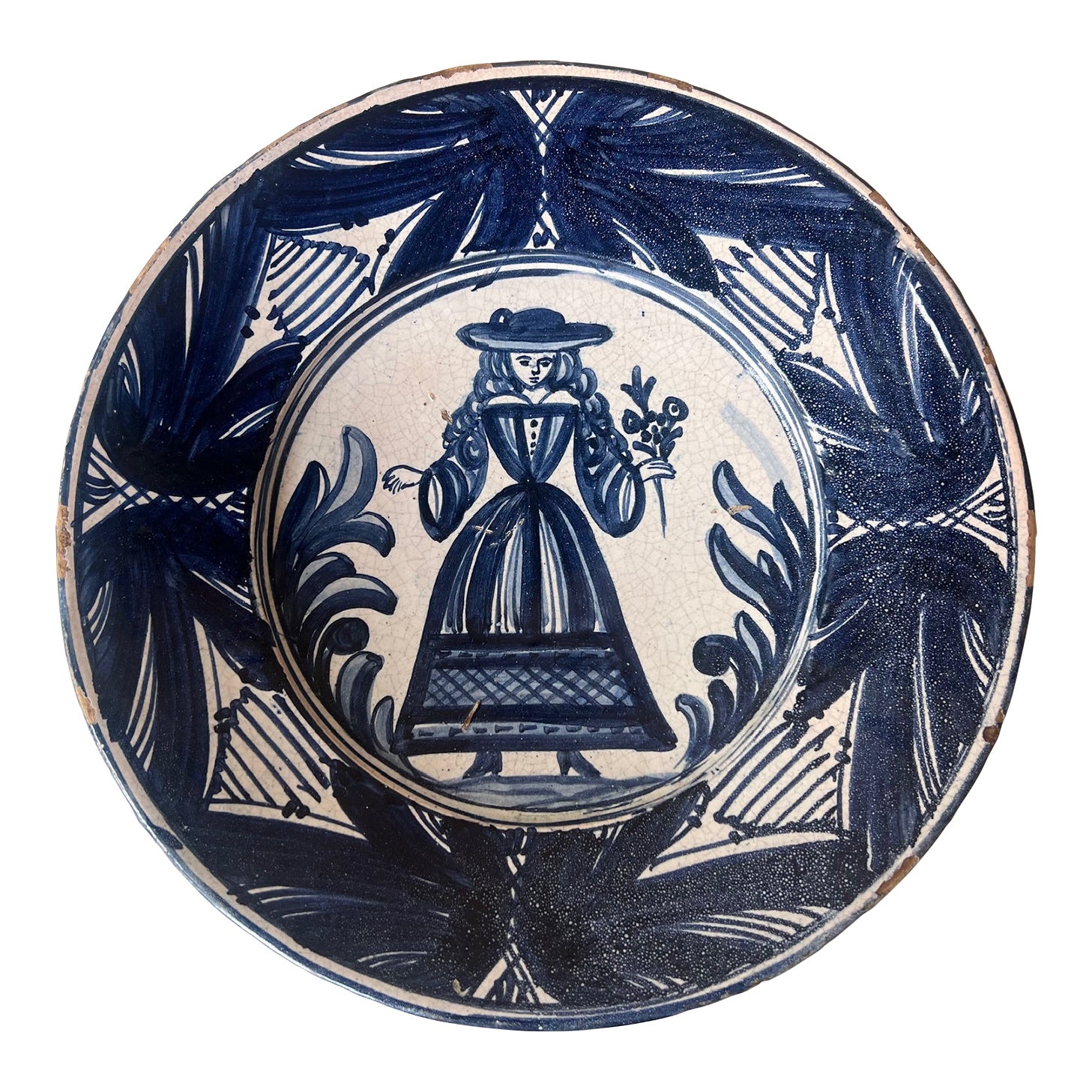 Large Spanish Faience Plate, C 1900 | Chairish