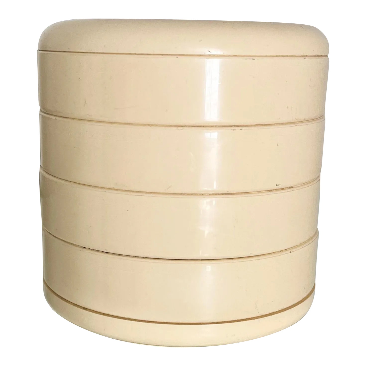 1980s Postmodern Interdesign Swivel Caddy in Off-White | Chairish