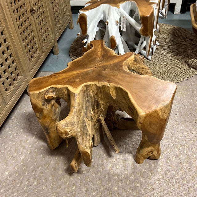 Natural Teak Root Coffee Table | Chairish