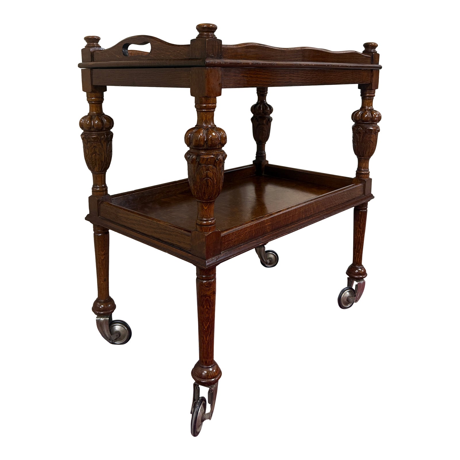 Antique English Trolley Tea Cart Pastry Cocktail Bar Cart Tray Tudor ...