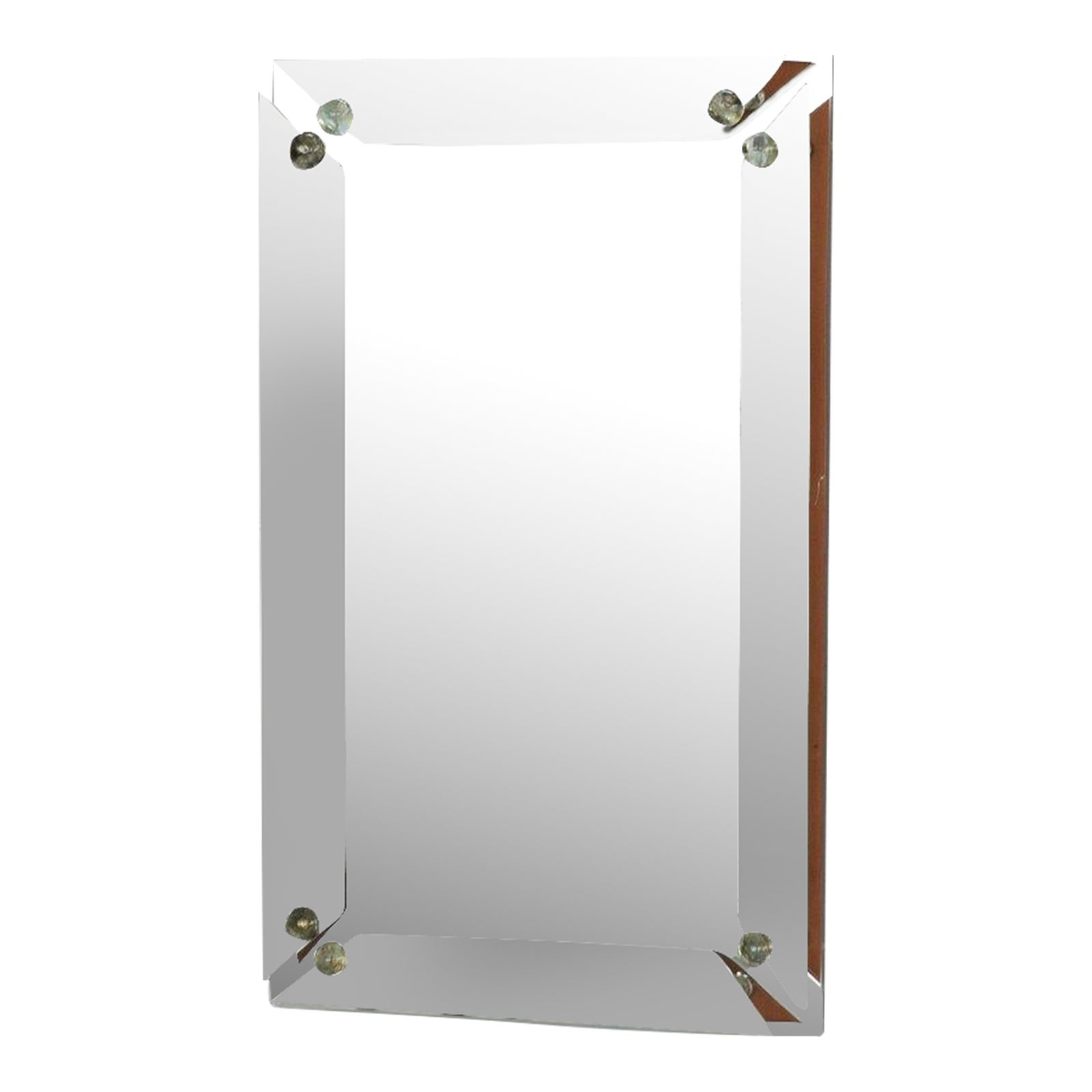 Vintage Art Deco Elongated Angular Mirror, Circa 1940s | Chairish