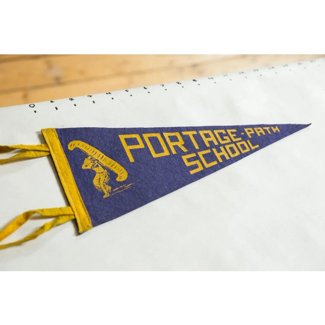 Vintage Portage Path School Felt Flag Pennant | Chairish