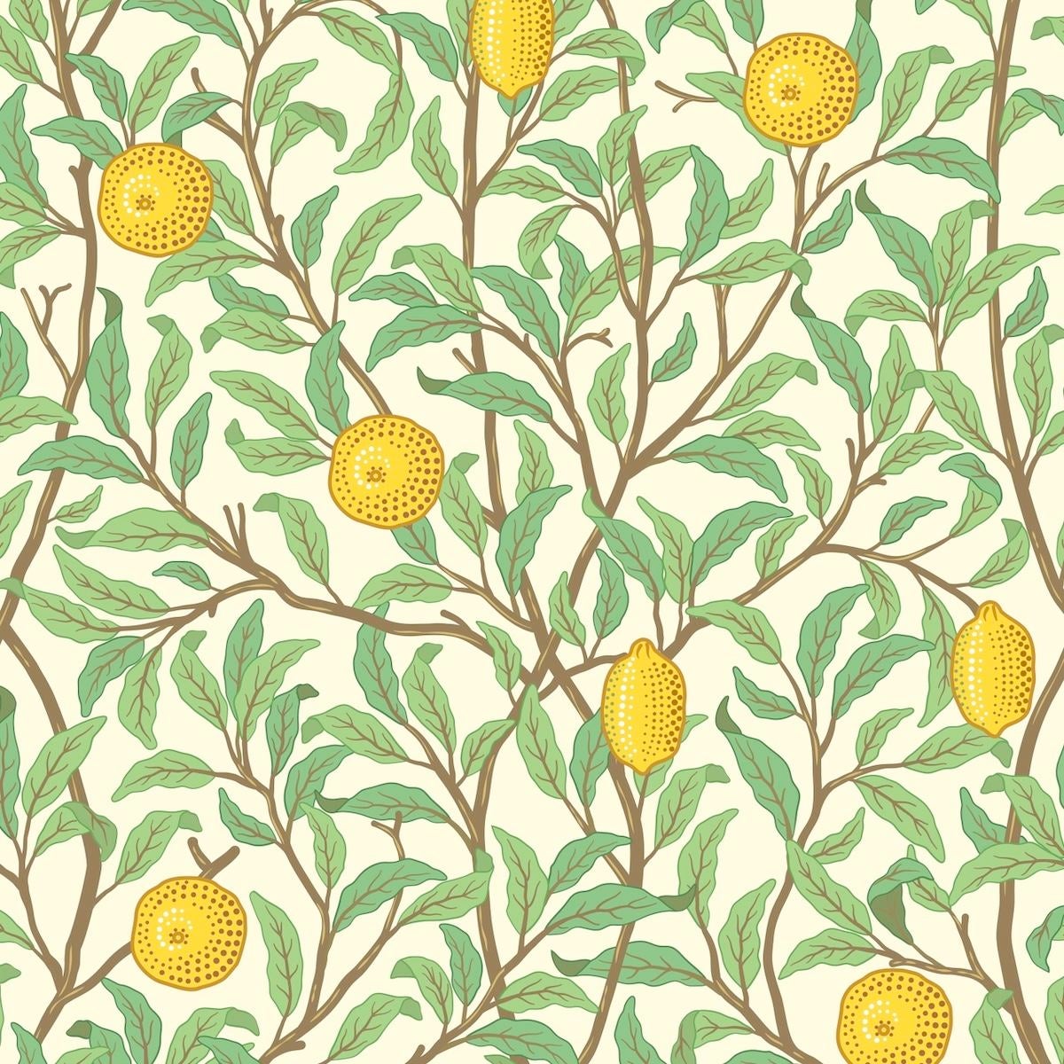 Lemon Tree Wallpaper - Porcelain - Sample | Chairish