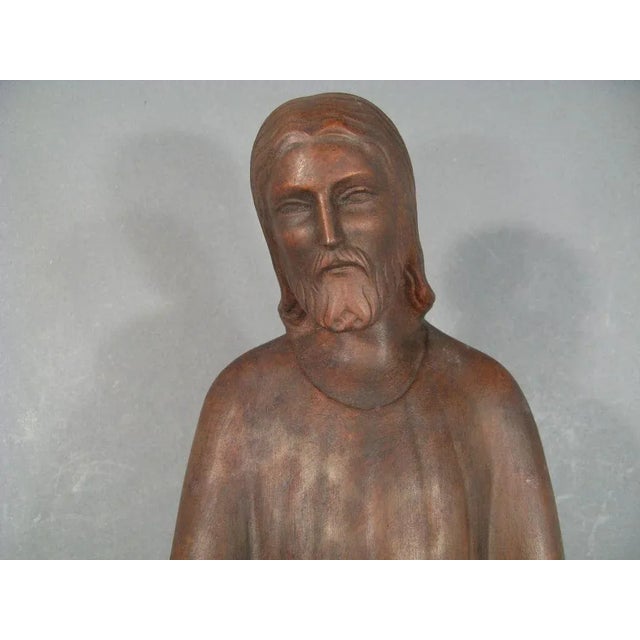 1930s Art Deco Masterpiece, Signed Kovats Terracotta Sculpture "Christ ...