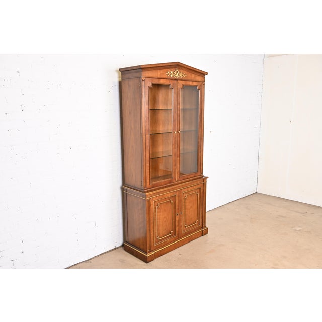 Kindel Furniture Neoclassical Cherry Wood and Gold Gilt Lighted ...