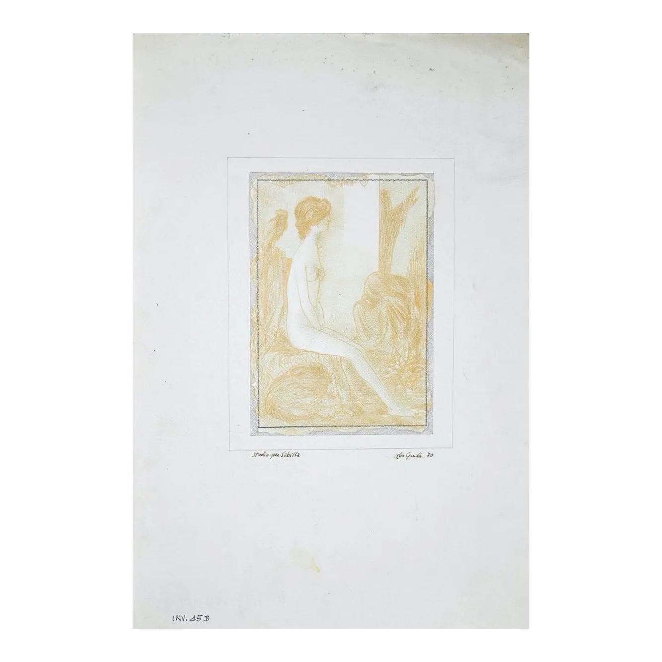Leo Guida, Study for A Sybil, Original Drawing, 1970 | Chairish