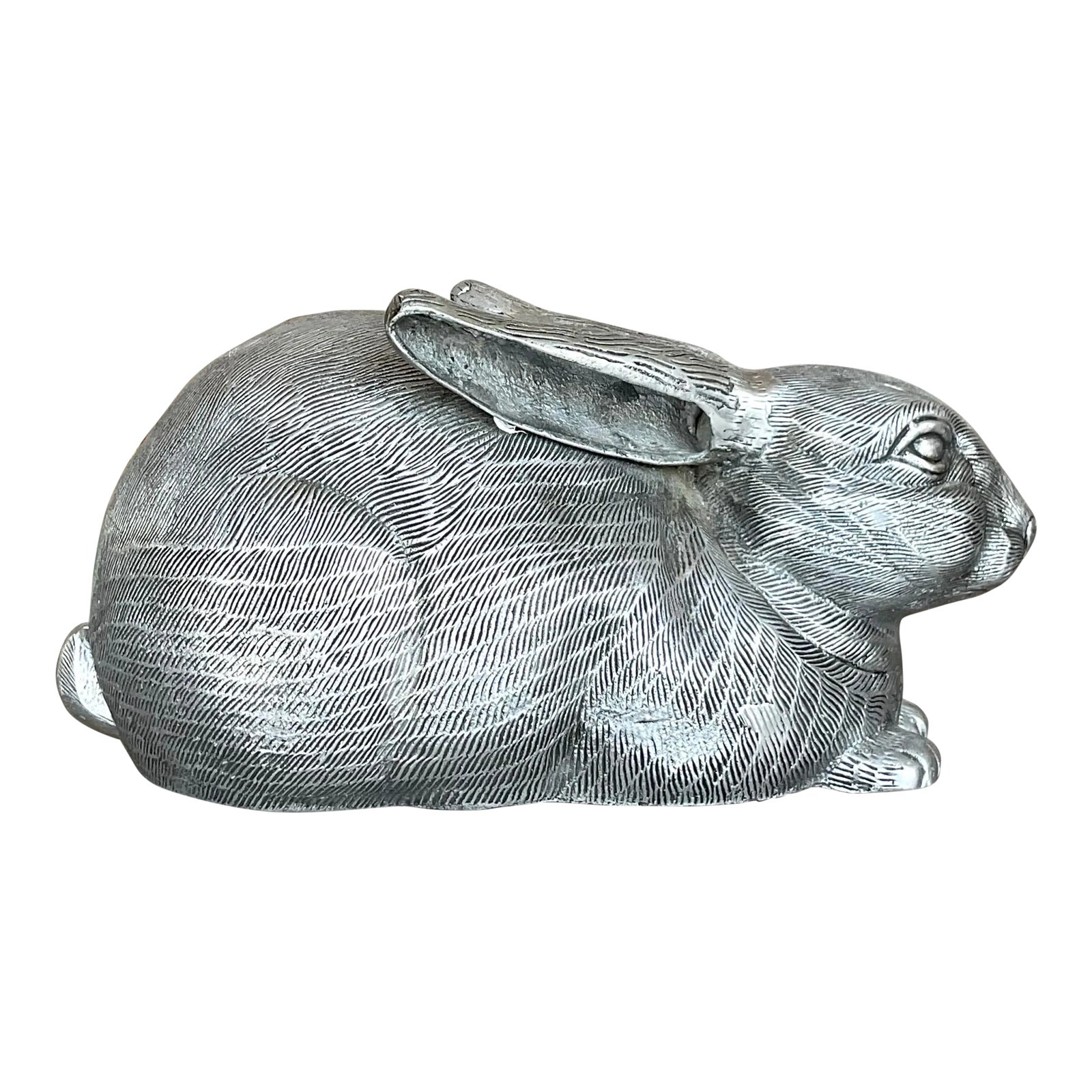 Vintage Patinated Metal Rabbit After Arthur Court | Chairish