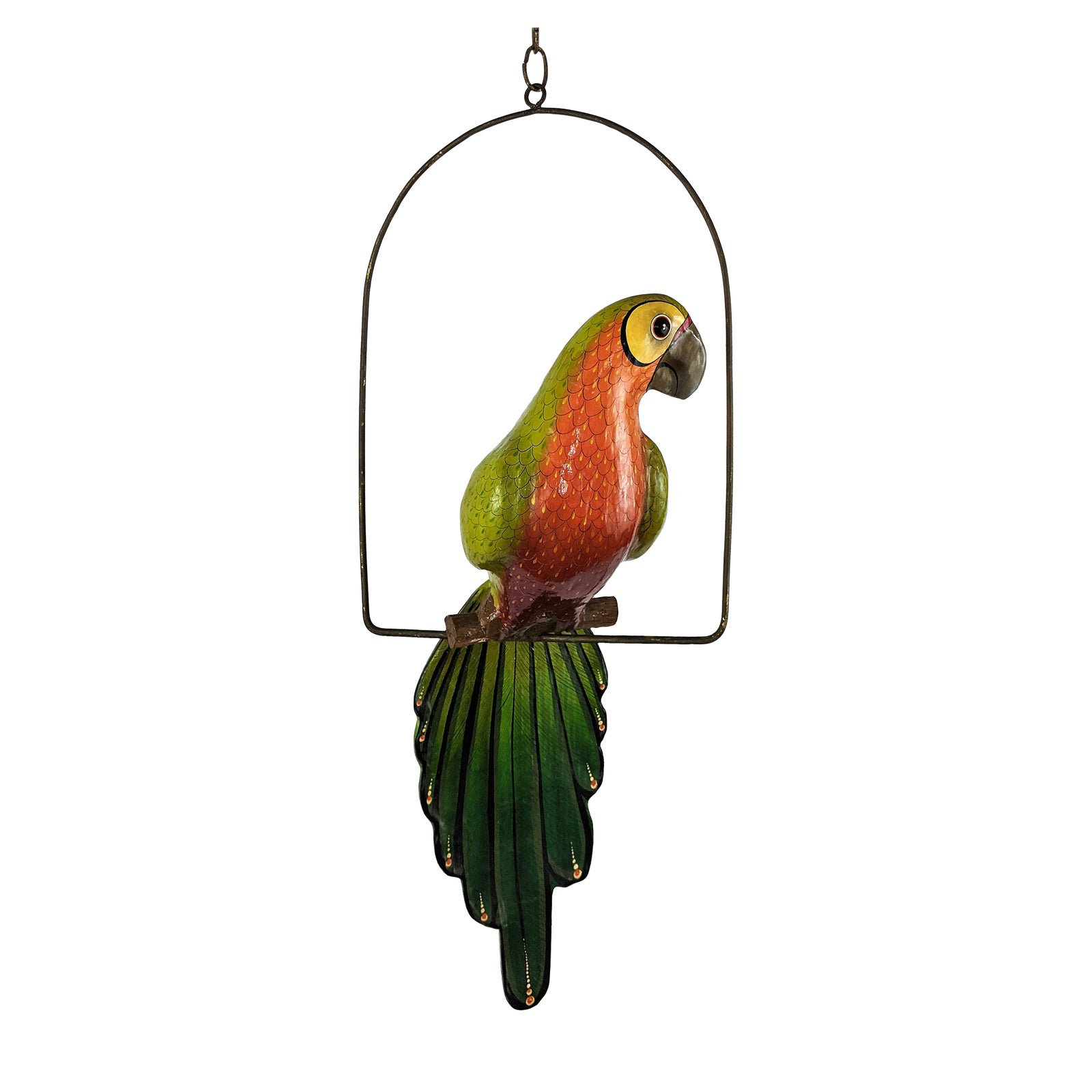 Vintage Arco Tonala Parrot Hanging Sculpture - Papier Mache - Signed ...