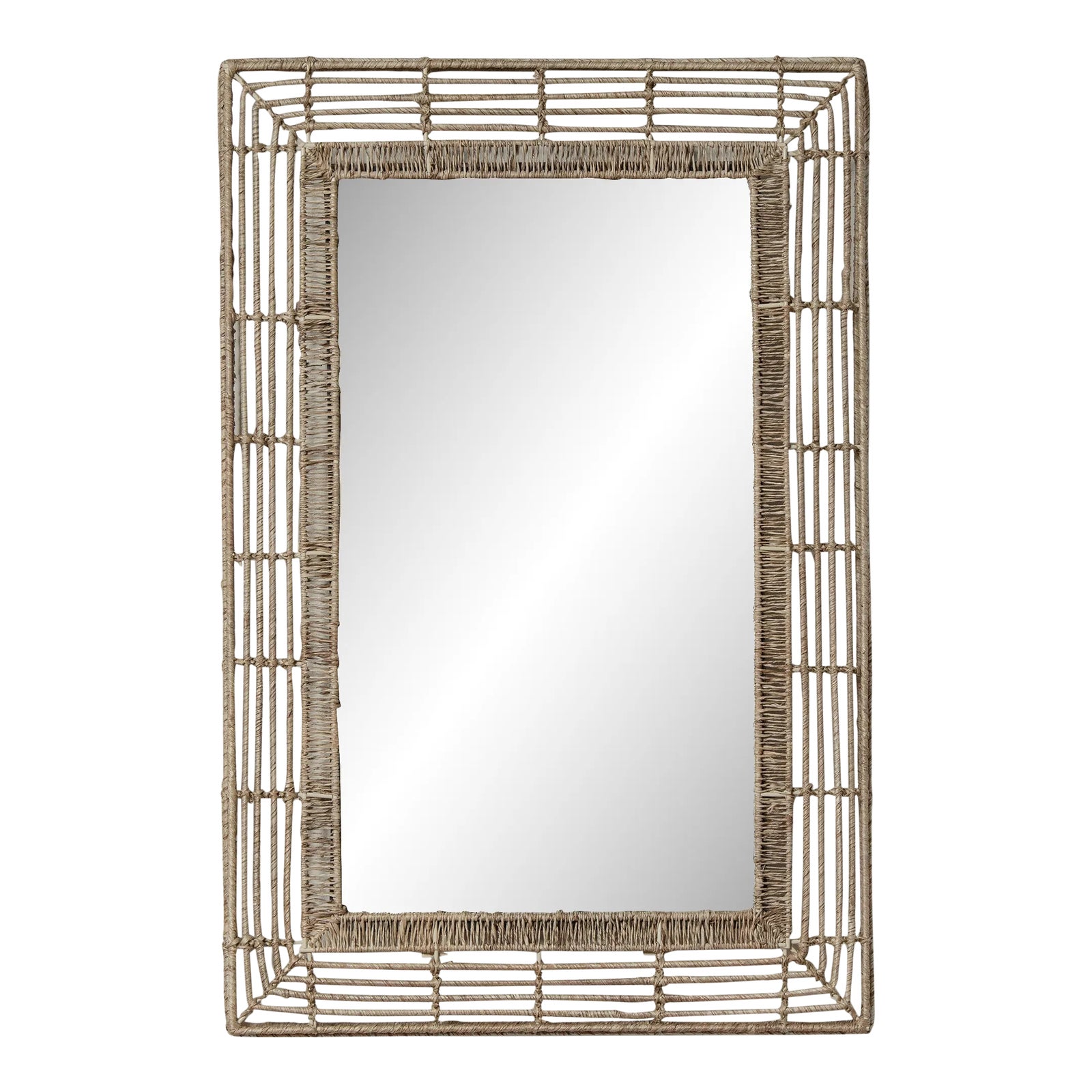 Beehive Rectangular Mirror in Natural | Chairish