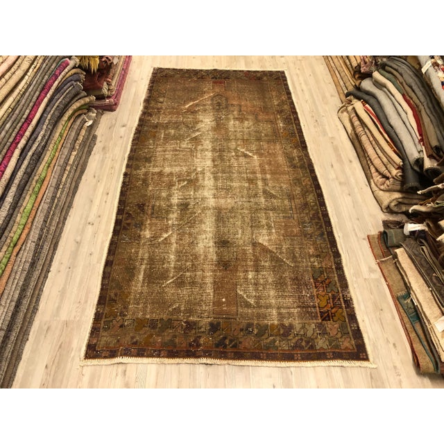 Vintage Tan Distressed Oushak Rug | Chairish
