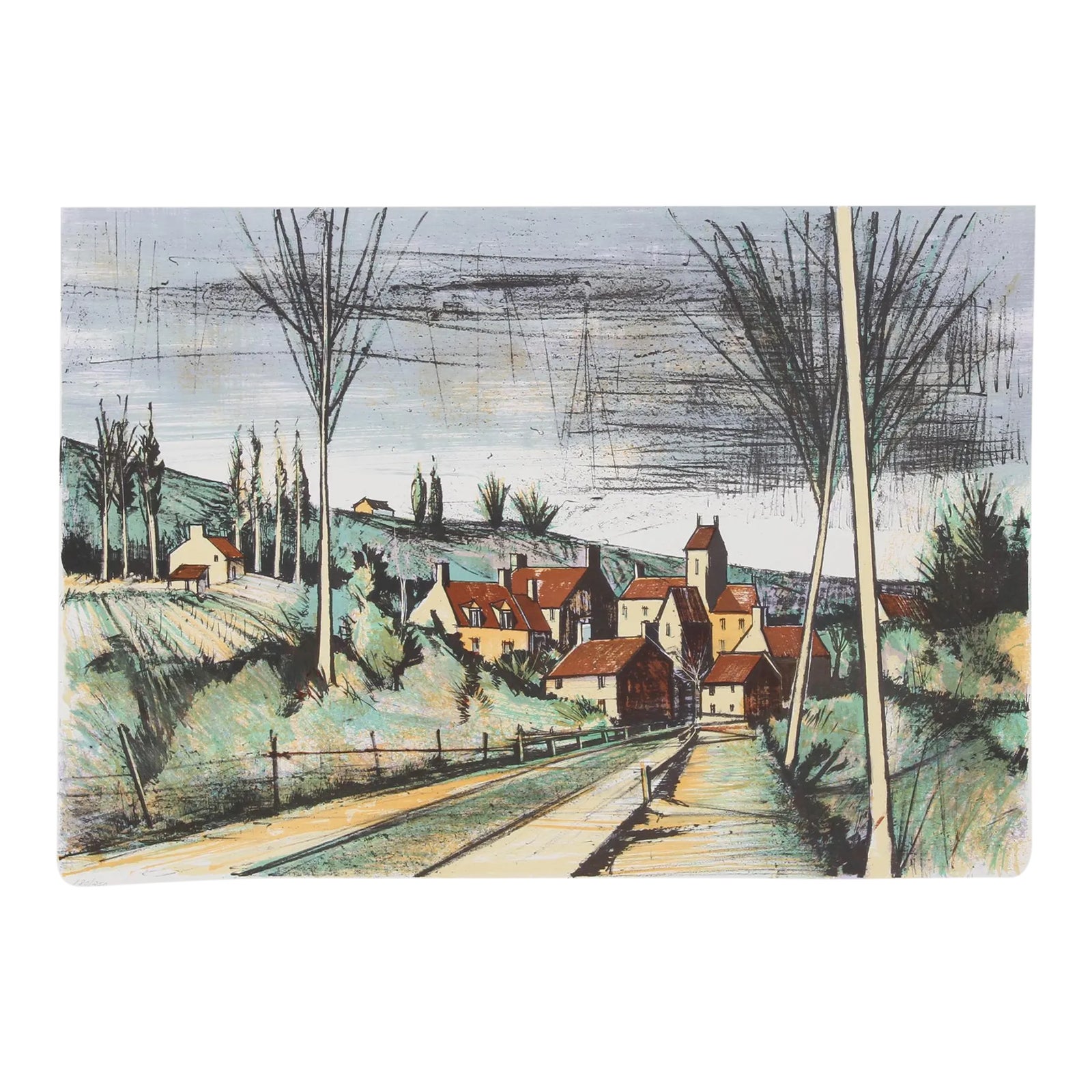 Road to the Village, V. Beffa Lithograph, Signed and Numbered in Pencil ...