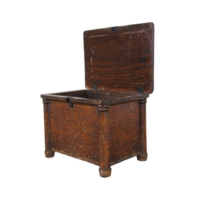 Early 20th Century Antique Victorian Quarter Sawn Oak Nailhead Keepsake ...