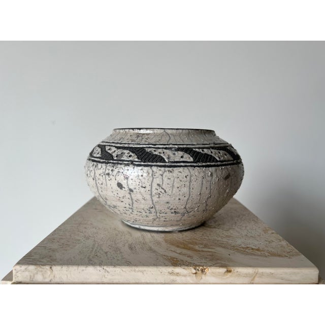 Vintage Japanese Studio Raku Crackle Art Pottery, Signed | Chairish