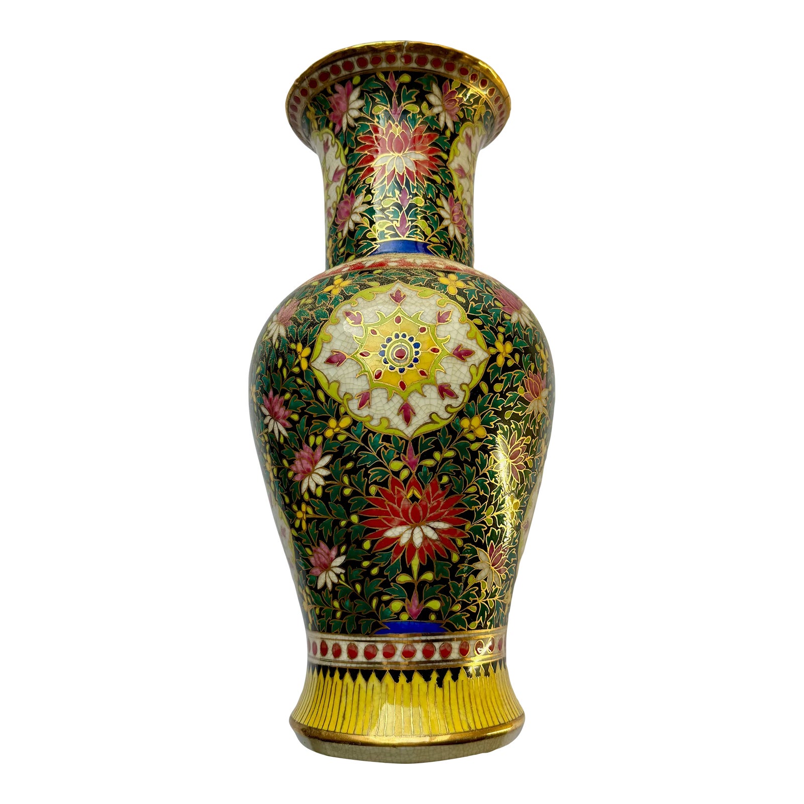 1980s Thai Benjarong Vase | Chairish