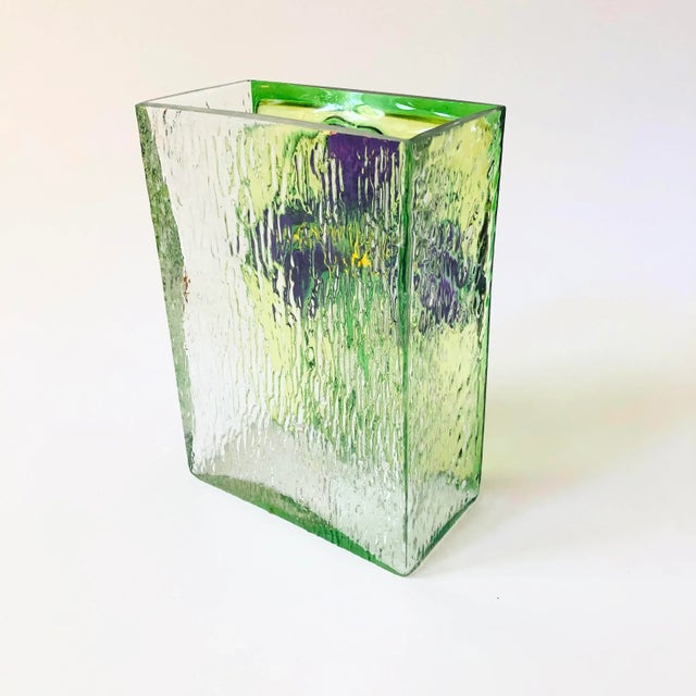 Romanian Glass Iris Vase | Chairish