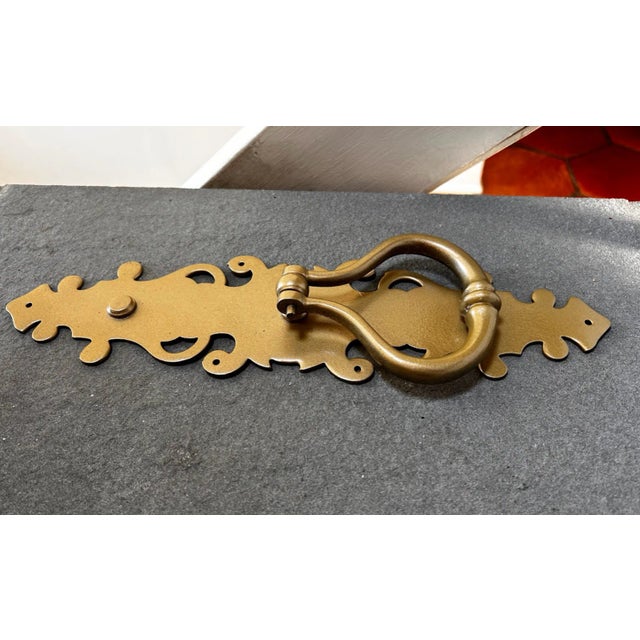 Vintage Mid 20th Century Gold-Finished Brass Door Knocker | Chairish